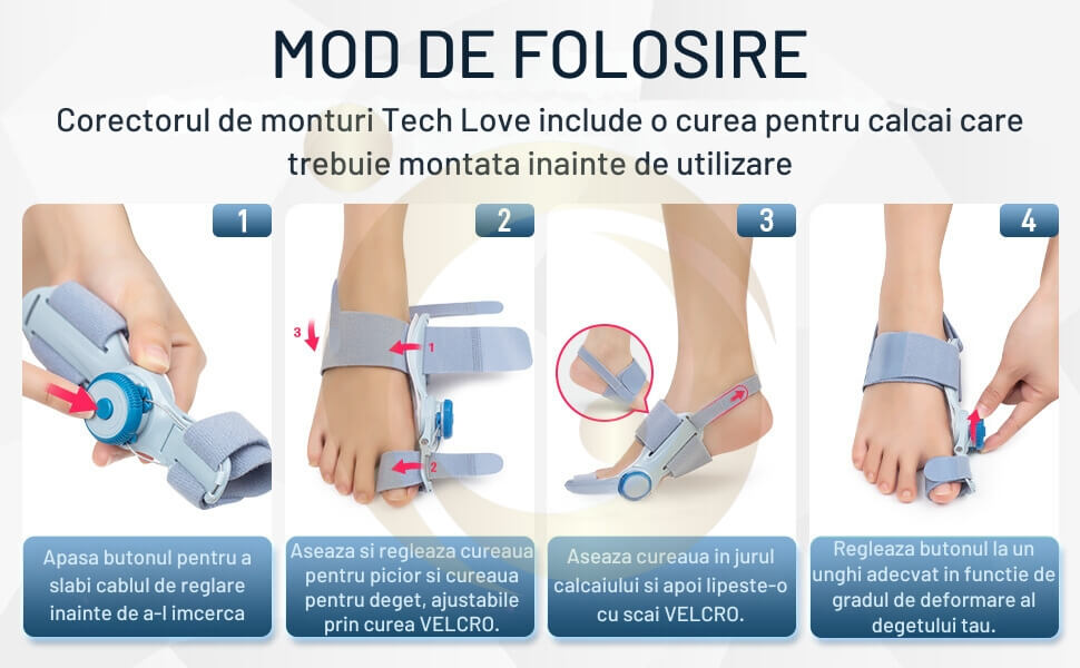 Corector Monturi de Zi si Noapte pentru picioare, Hallux Valgus, Cu ...